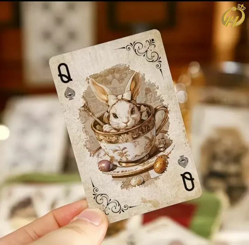 Ретро карты "Алиса в Стране Чудес" - винтажный французский стиль для покера и буллфиша