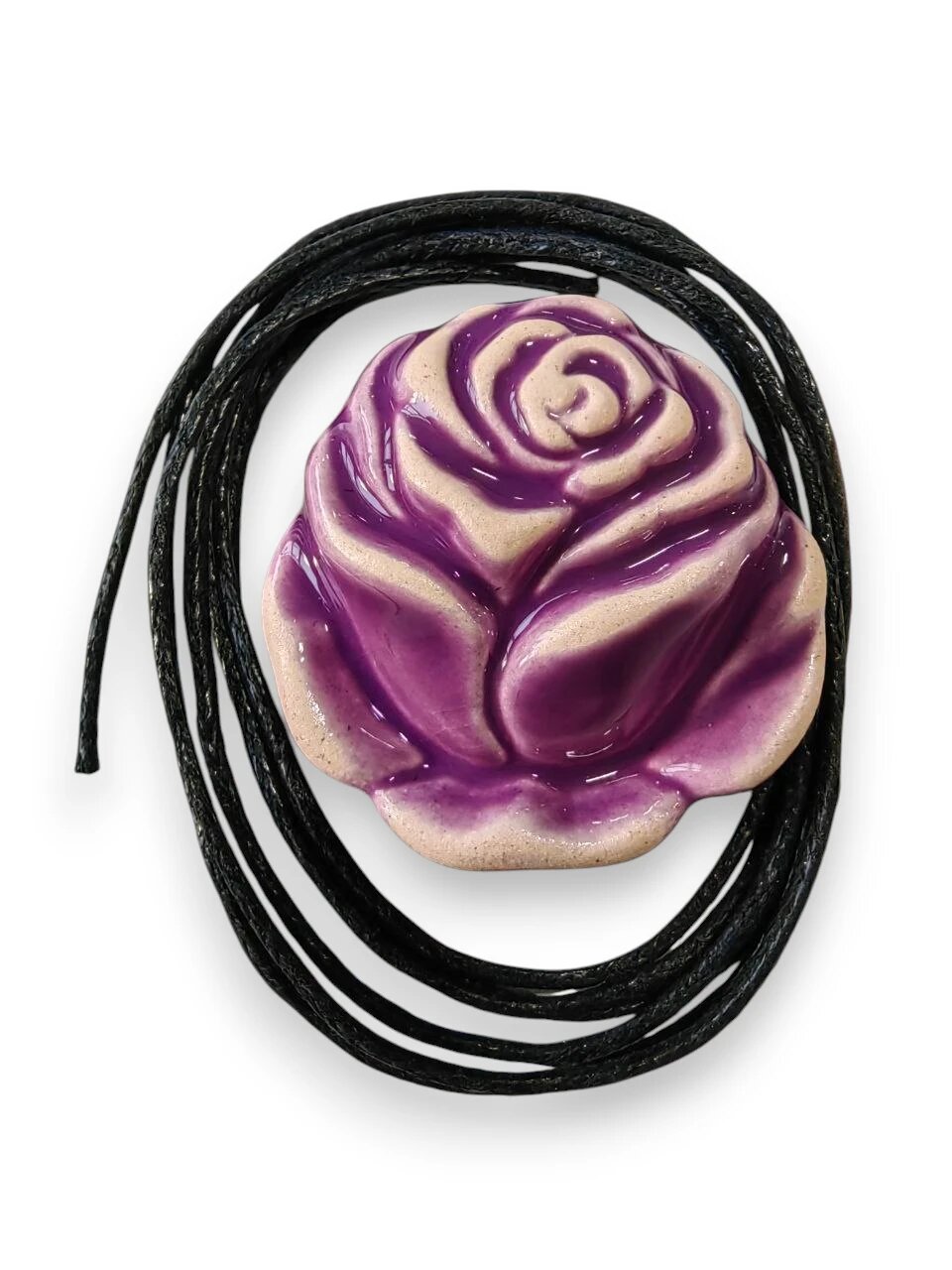 Аромакулон роза керамический со шнурком, фиолетовый, 1 шт.