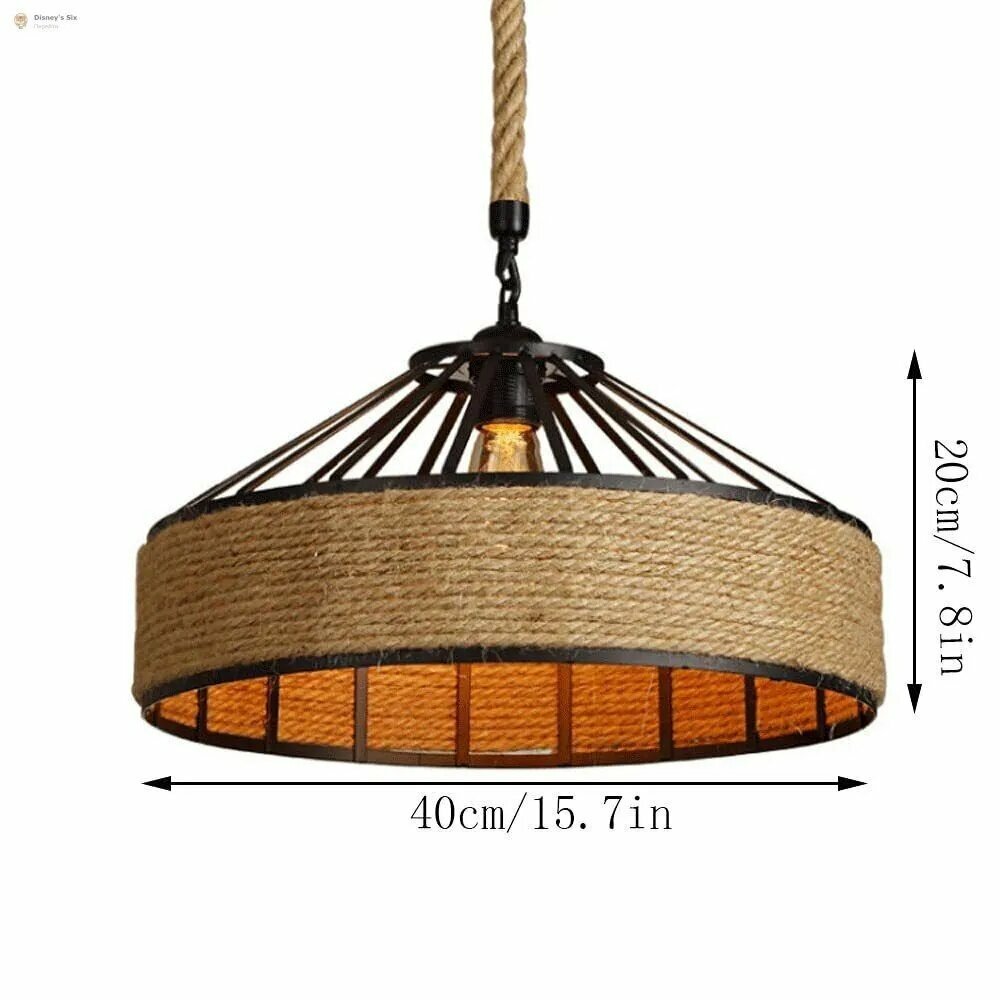 Плетеная бамбуковая люстра, ручная работа, ротанг, винтаж,40cm