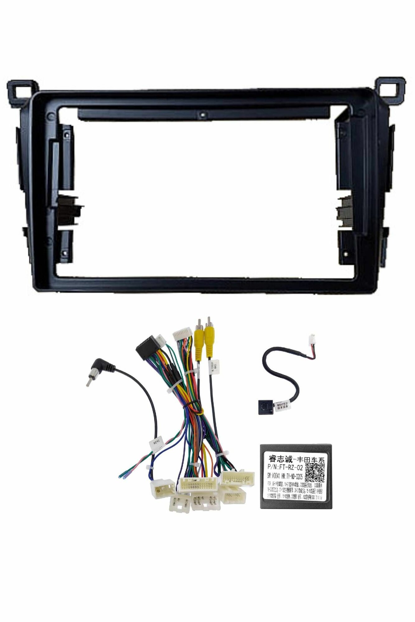 Рамка переходная Toyota RAV4 2012 - 2019 для любой комплектации авто + проводка для 9"магнитолы / Wide Media