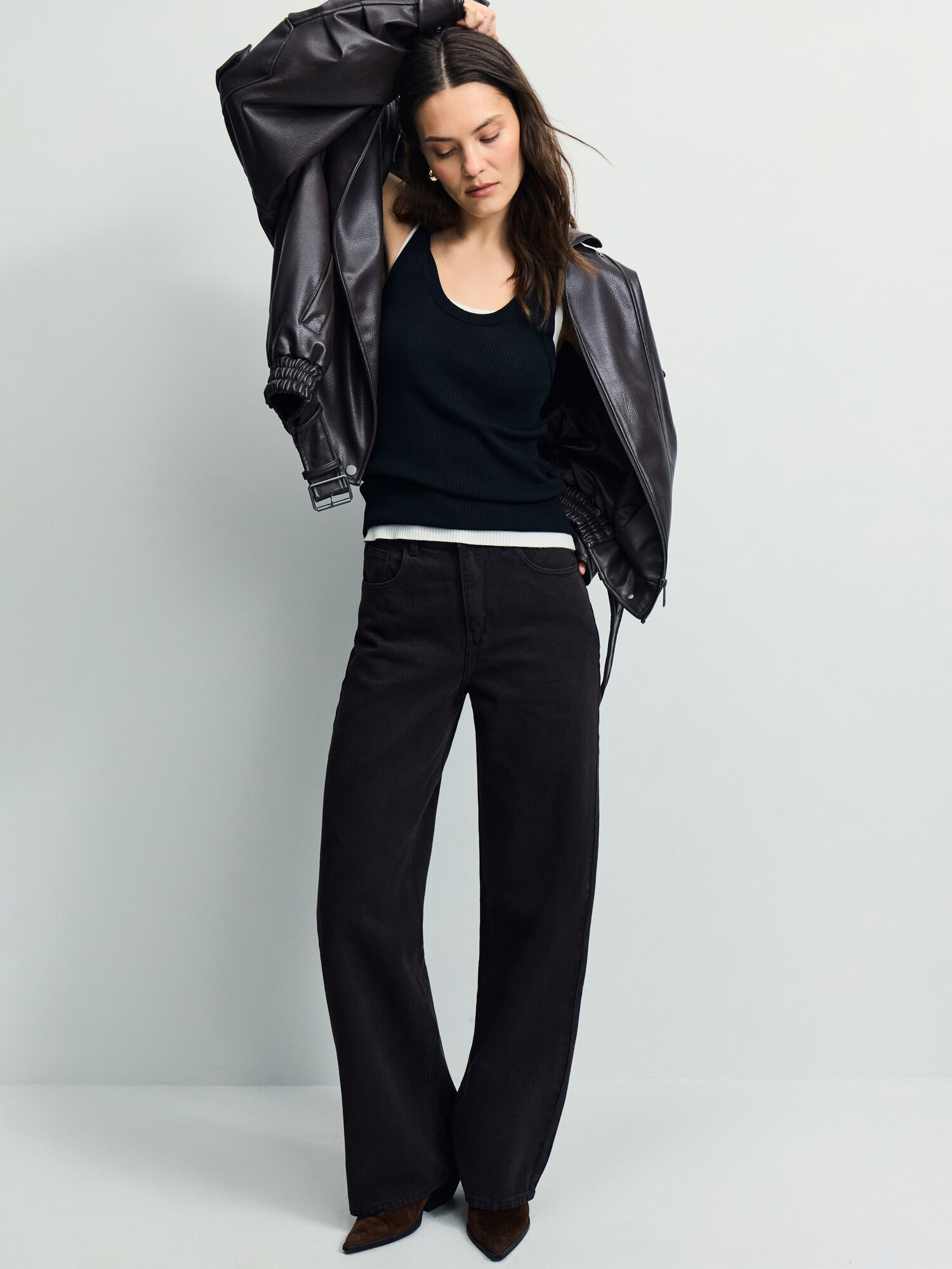 Джинсы широкие wide leg 