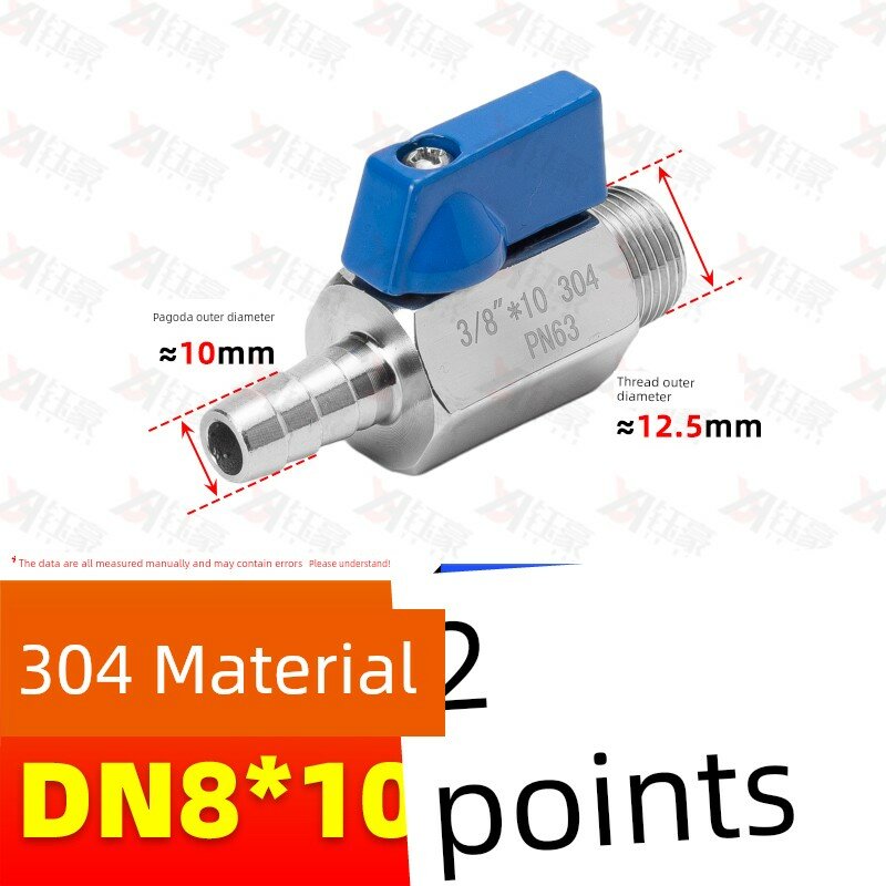 Мини-шаровой кран из нержавеющей стали 304 с внутренней и внешней резьбой для водопроводных труб и шлангов,