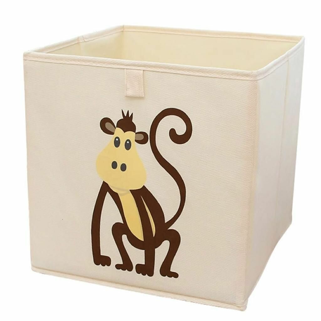 Детская коробка для хранения игрушек и одежды, складная, с рисунком животных, - Непокрытая Обезьяна