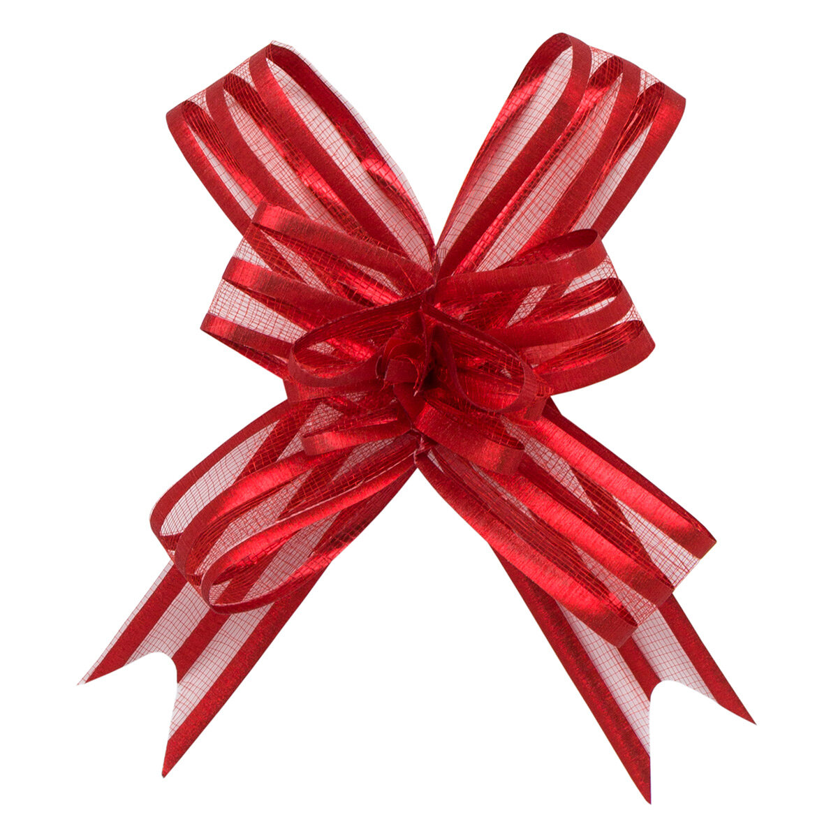 Бант 'Бабочка' для упаковки подарка, диаметр 7 см, ширина ленты 1,7см, цвет красный, 10 шт/упак