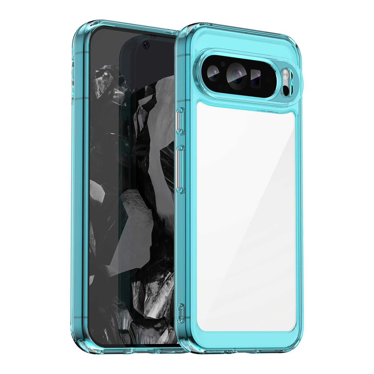 Чехол с усиленными рамками бирюзового цвета для Google Pixel 9 Pro XL, увеличенные защитные свойства
