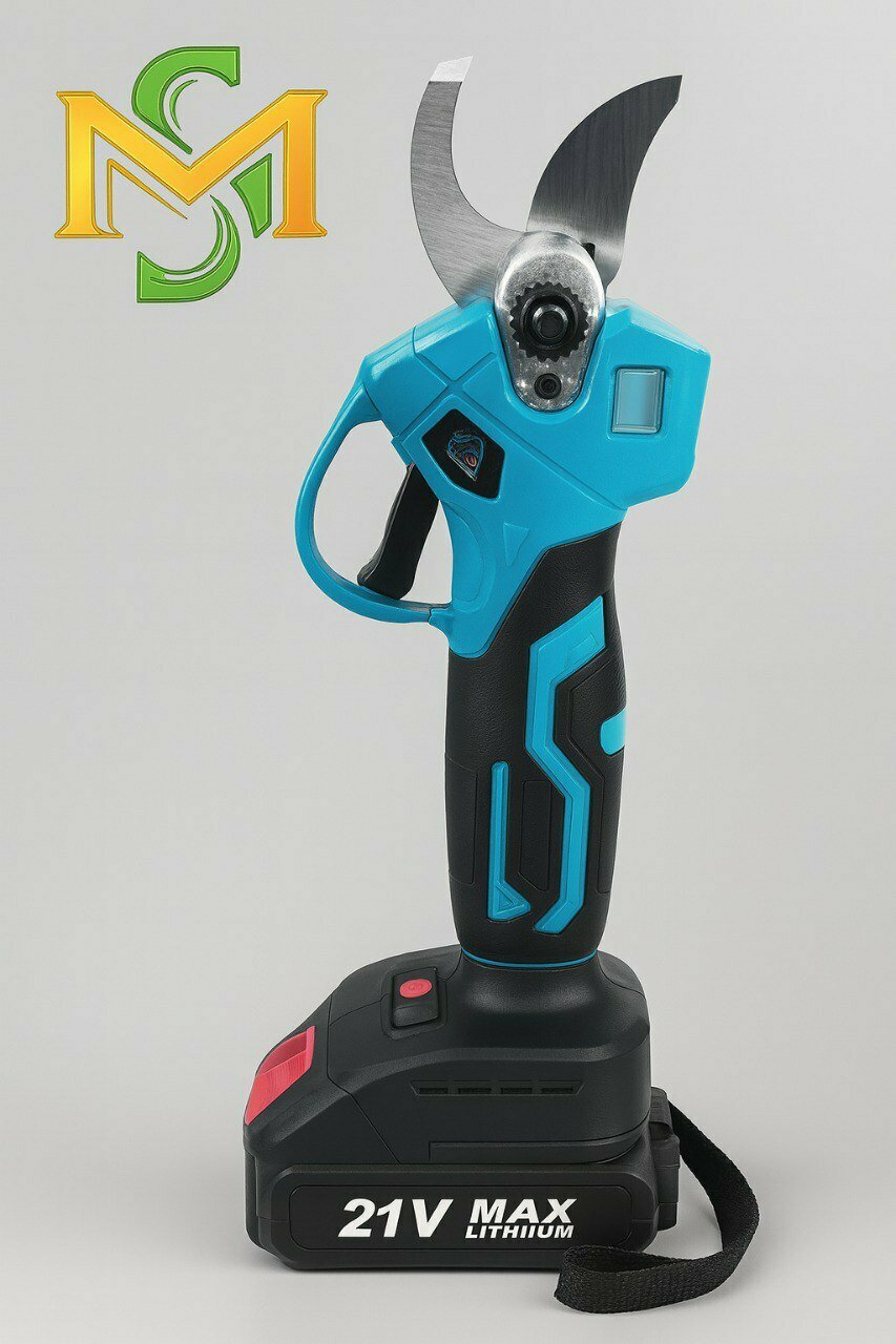 Секатор аккумуляторный садовый 2АКБ, электросекатор сучкорез ручной для сада, кейс для хранения с дисплеем