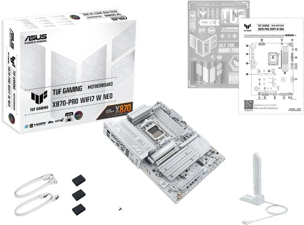 Материнская плата Asus TUF GAMING X870-PRO WIFI7 W NEO Socket AM5 AMD X870 4xDDR5 ATX AC`97 8ch(7.1) 5Gigabit RAID+HDMI