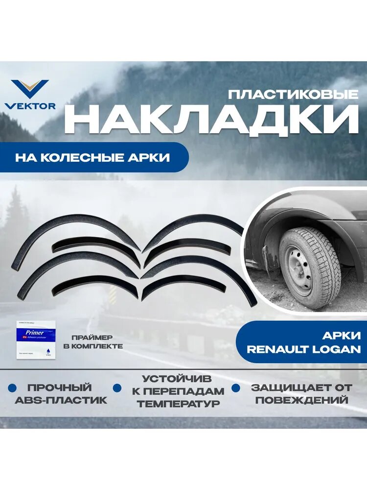 Накладки на арки Renault Logan 1/ колесные пластиковые арки Рено Логан 1