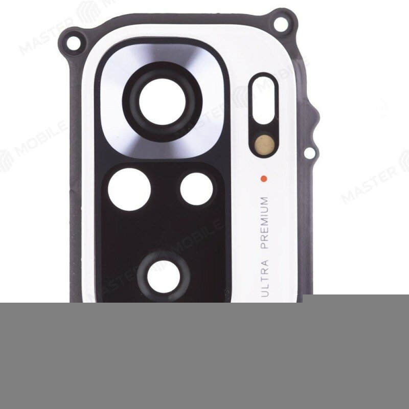 Стекло задней камеры для Xiaomi Redmi Note 10 4G (M2101K7AG) / Redmi Note 10S (M2101K7BG) / Poco M5s (2207117BPG) (в рамке) (белый)