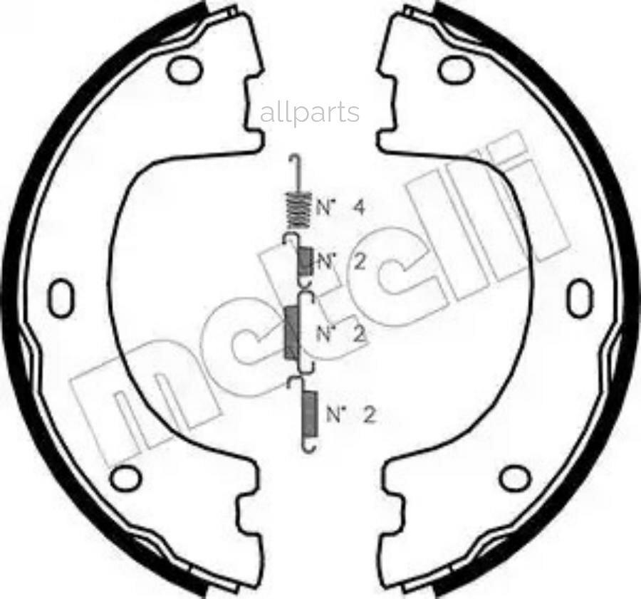 METELLI 53-0249K Колодки тормозные, барабанные