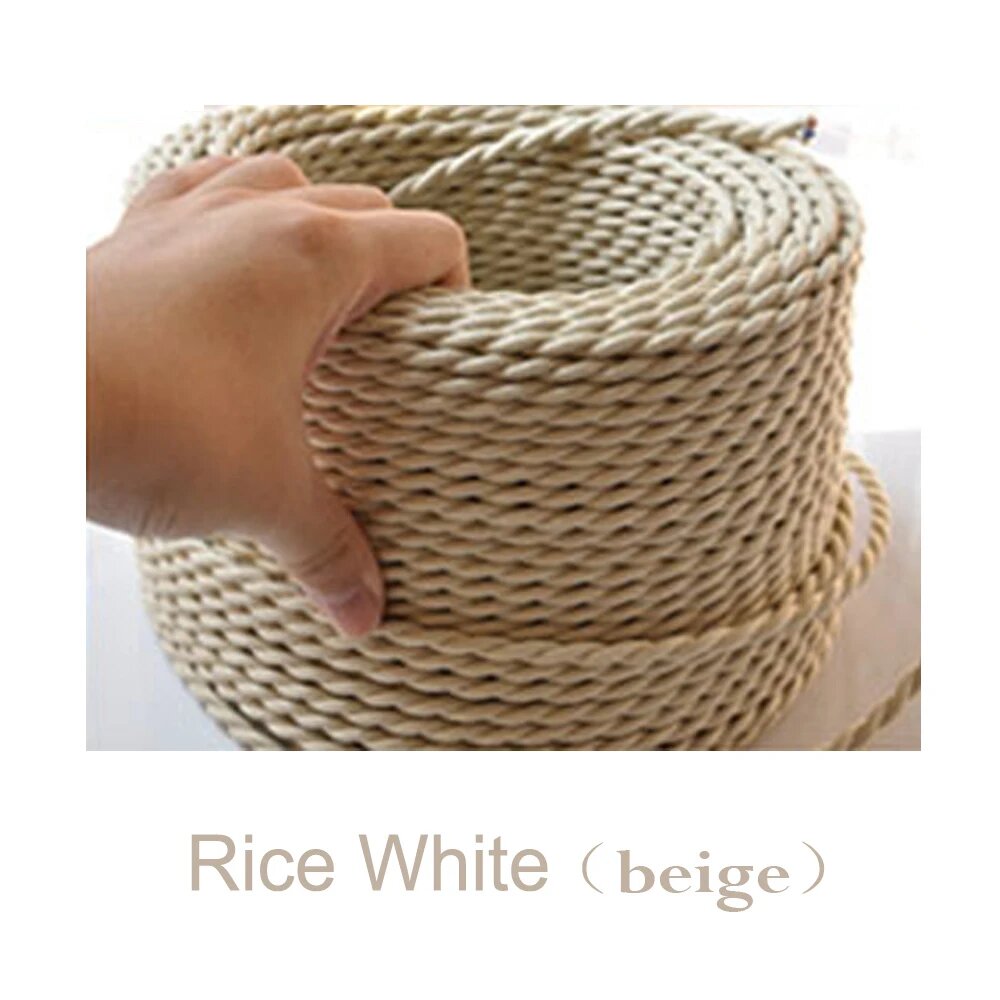 Винтажный тканевый электрический провод 2x0.75мм² небесно-голубой, 2m