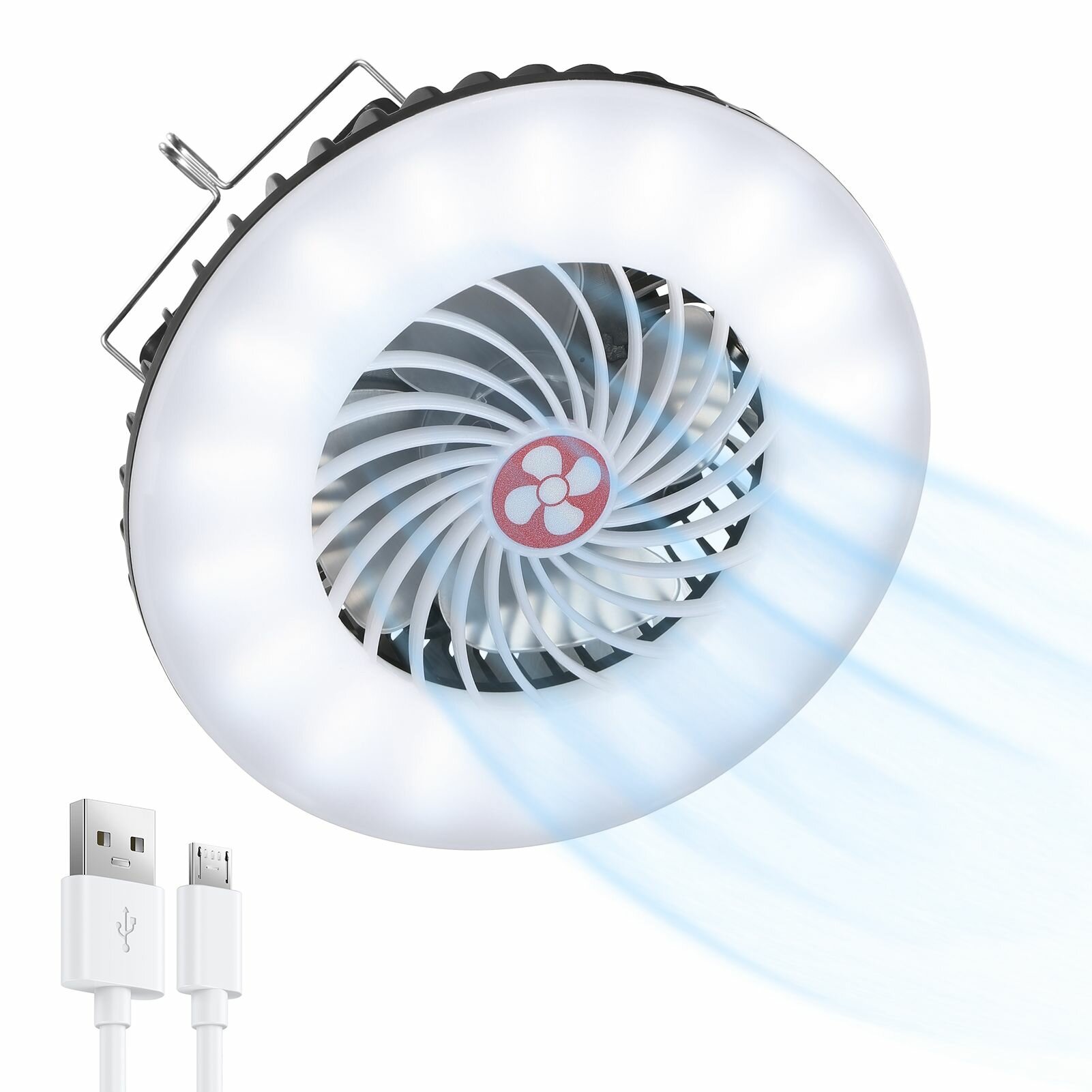 Портативный фонарь для кемпинга с вентилятором Солнечная перезаряжаемая USB