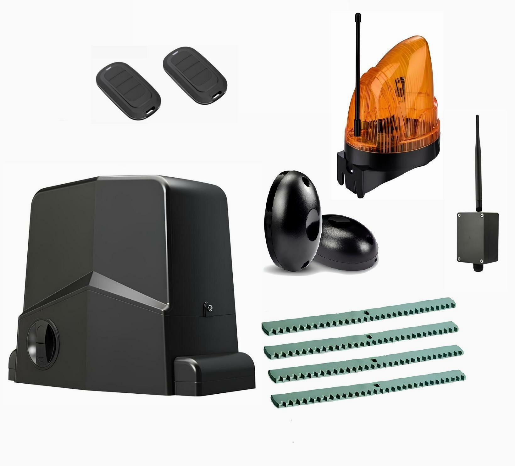 Автоматика для откатных ворот ARW-600MKIT FULL4-1K-BT, комплект: привод, 2 пульта, лампа, фотоэлементы, 4 рейки, Bluetooth-модуль