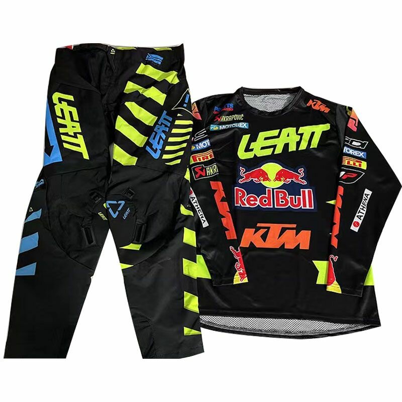 Новый 2023 LEAT Red Bul гоночный костюм мотокросс Джерси и штаны MX ATV Dirt Bike Gear Set мотоциклетная одежда mtb enduro