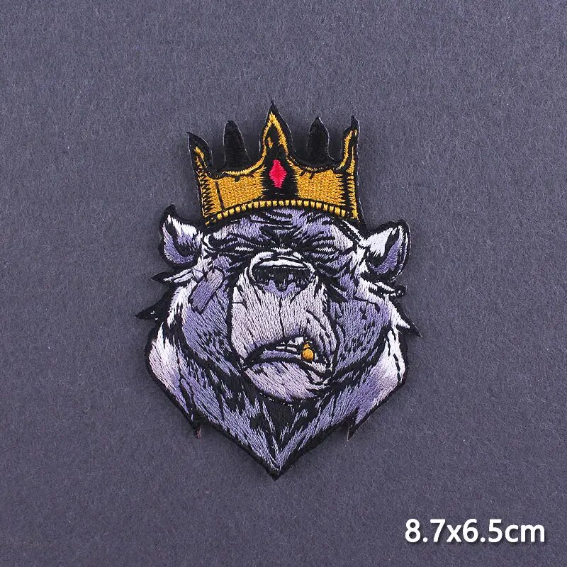 Кошка Лев лицо с цветком утюг на заплатках для одежды термоклеевые нашивки животные вышивка глажка швейные наклейки DIY