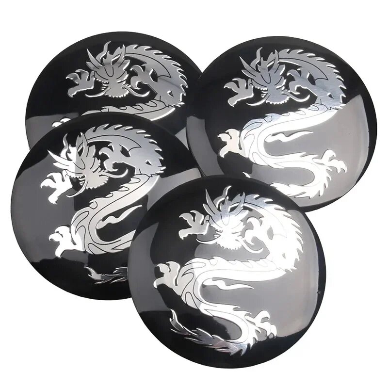 4 шт, 56 мм, 60 мм, эмблема дракона, универсальная центральная крышка колеса автомобиля, крышки ступицы, аксессуары для значков для Ford KIA BMW VW AUDI SUBARU