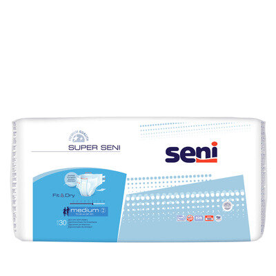 Подгузники для взрослых Super Seni Medium (№2), объем талии 75-110 см, 30 шт.