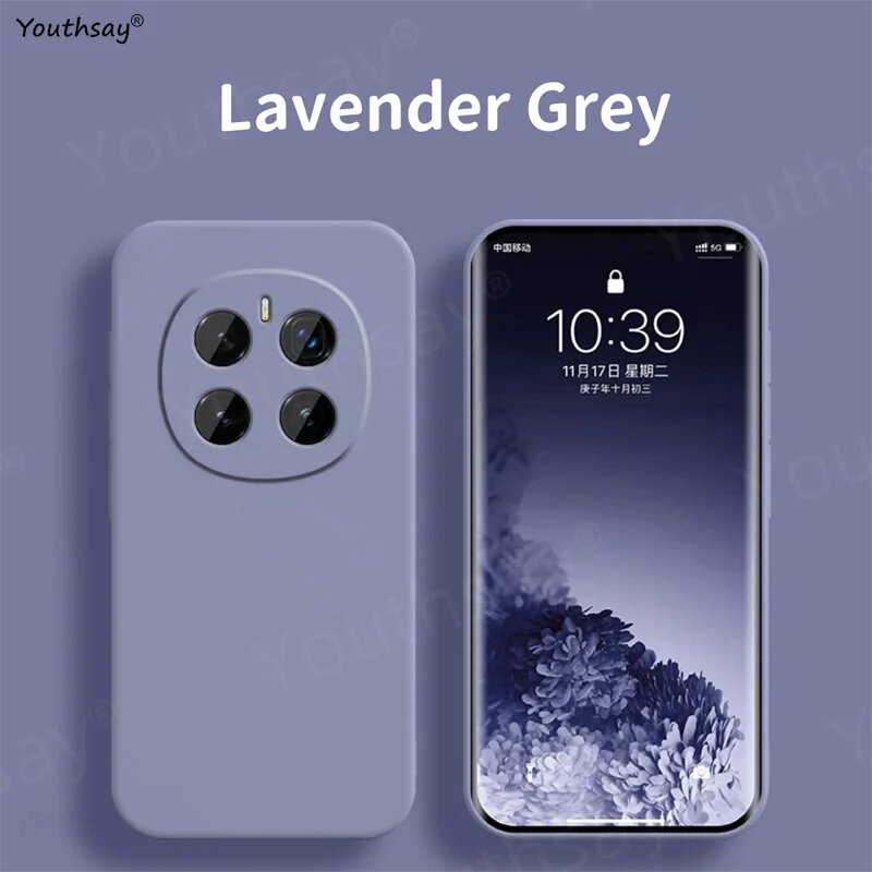 Чехол для Honor Magic 7 Pro Magic 7 Pro, чехол Fundas Coque, мягкий оригинальный жидкий силиконовый чехол из ТПУ для телефона Honor Magic 7 Pro Фиолетовый, For Magic 7 Pro, Lavender Grey