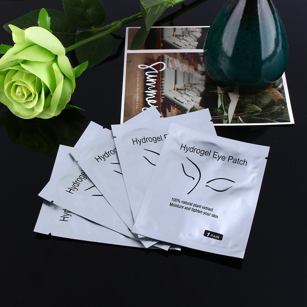 100 пар гелевых патчей под глаза для наращивания ресниц, безворсовые гелевые патчи с клейкой лентой для чувствительной кожи и наращивания ресниц