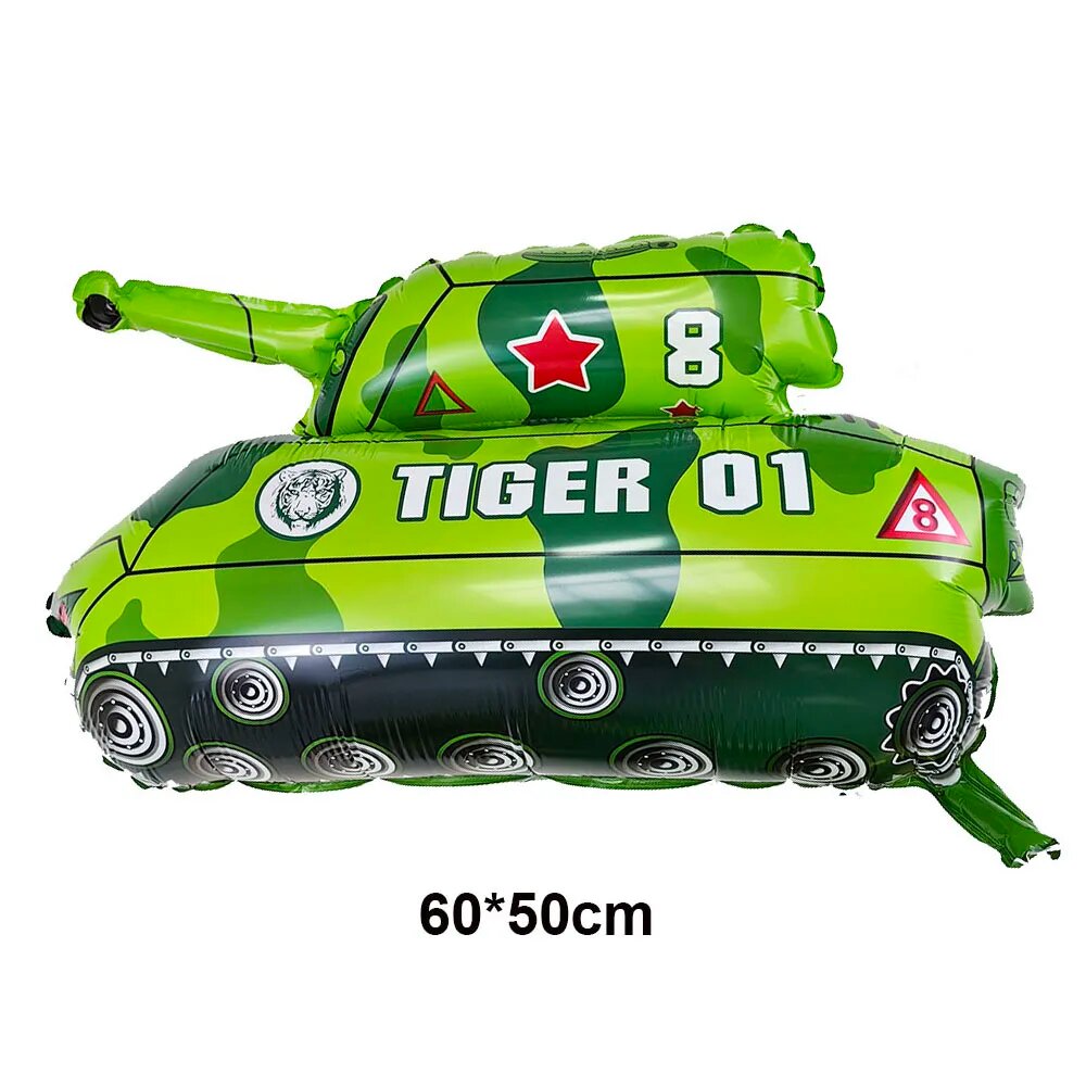 Фольгированный шар "Танк Tiger 01", 60*50см, Рубин
