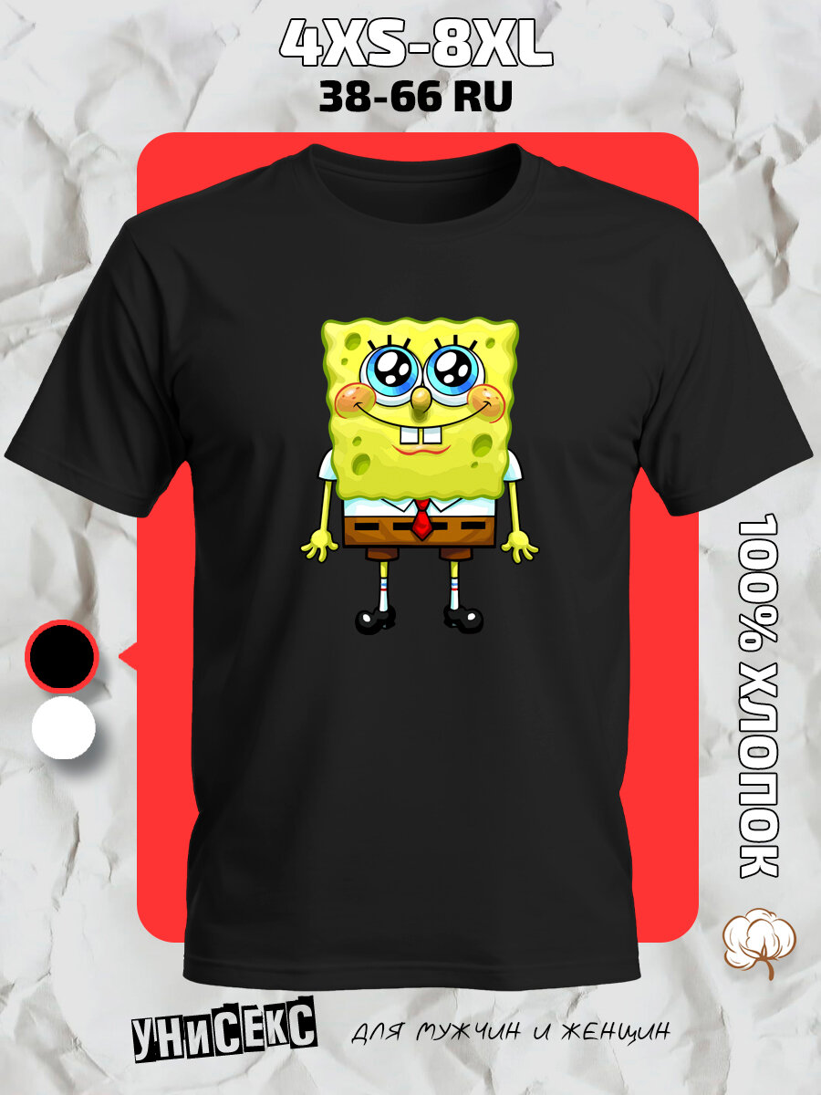 Футболка с принтом губка бобом