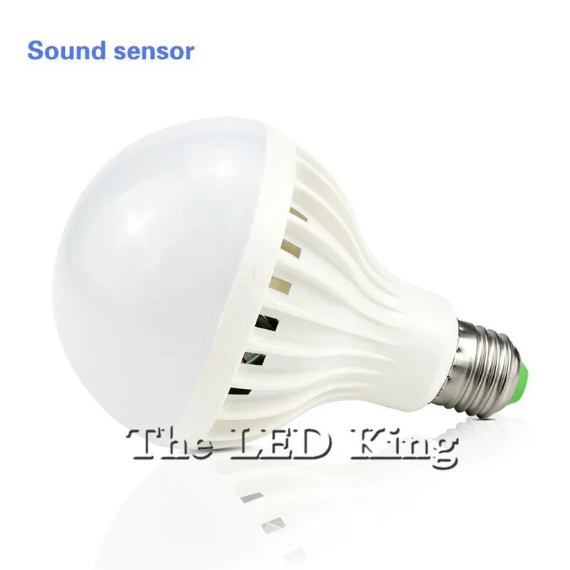 Светодиодная лампа THEBSE с датчиком движения E27 220В 110В 18Вт Белый, 12W Sound Sensor, Cold White