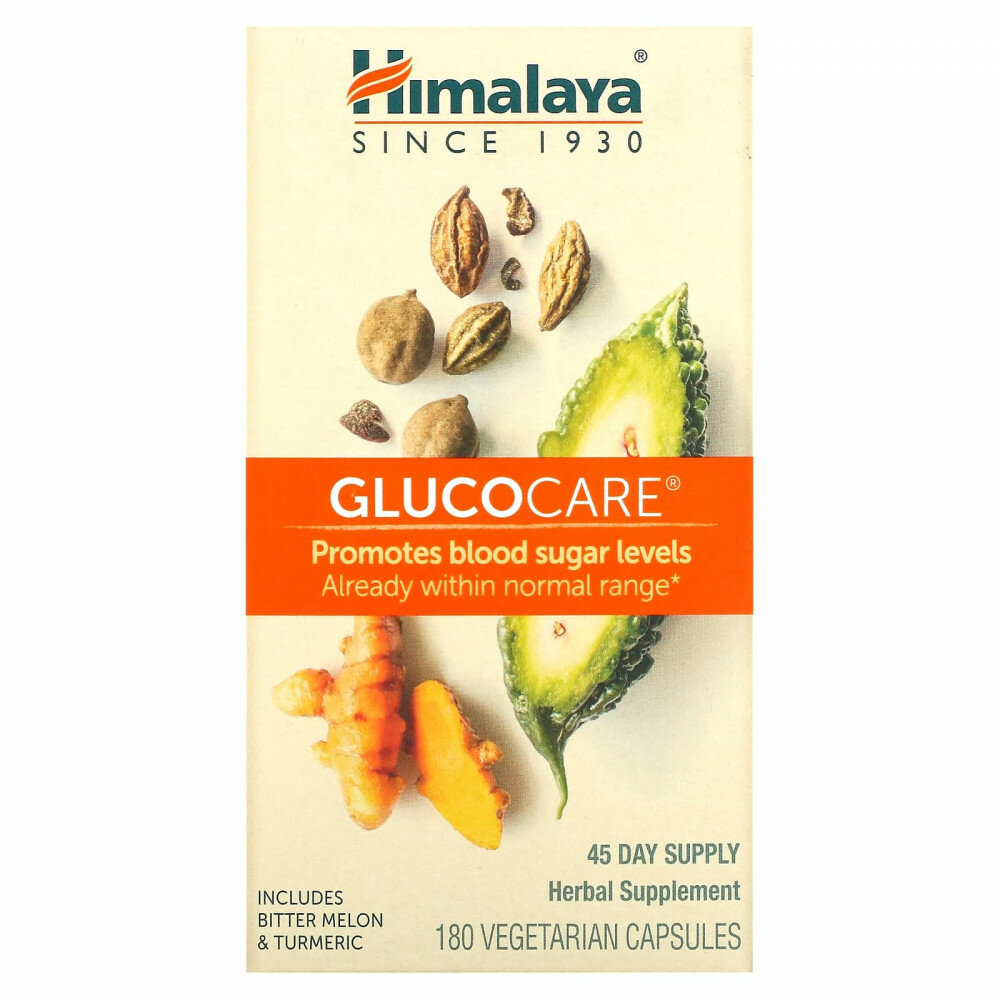 Himalaya, GlucoCare®, 180 вегетарианских капсул