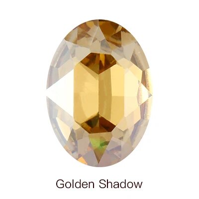 Овальные стразы из стекла 10x14mm, Golden Shadow, 5шт
