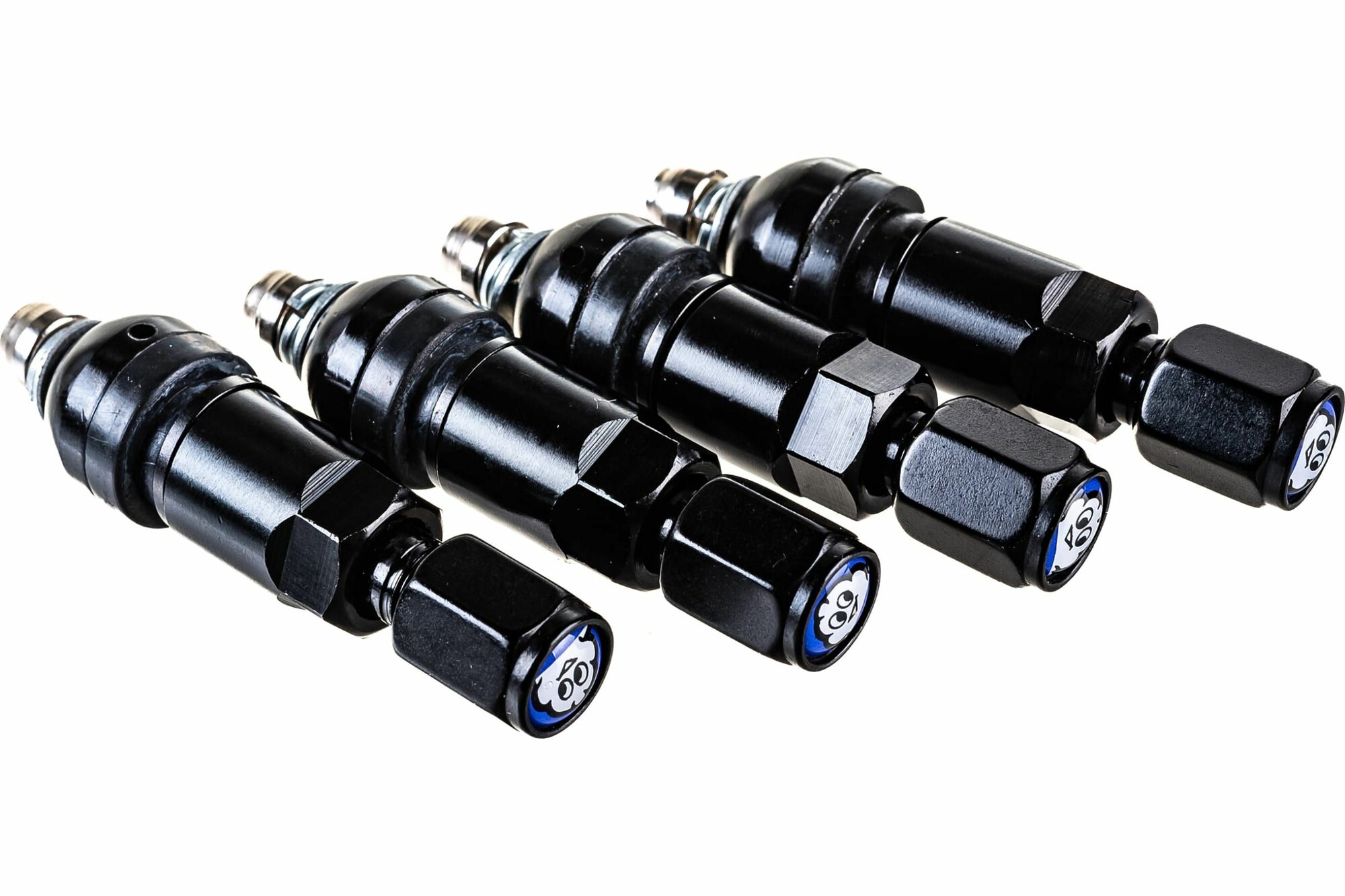 Вентили для дисков металлические Черные, Комплект 4 шт, норм, TPMS-01BK