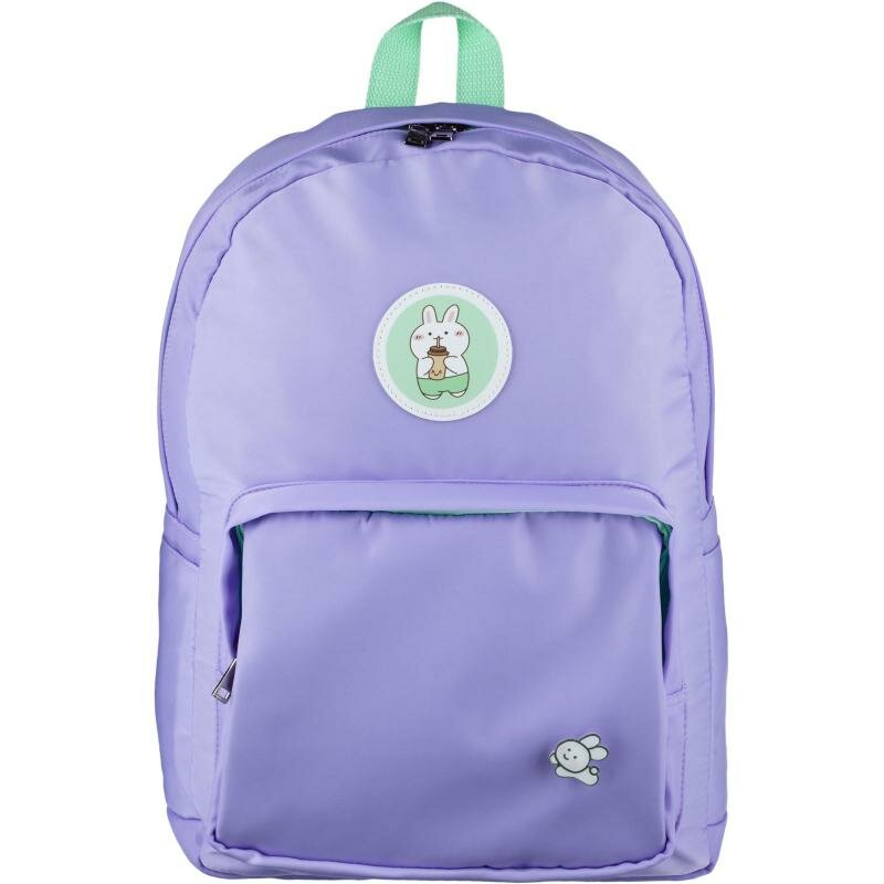 Рюкзак №1School сиреневый эмблема Зайчики