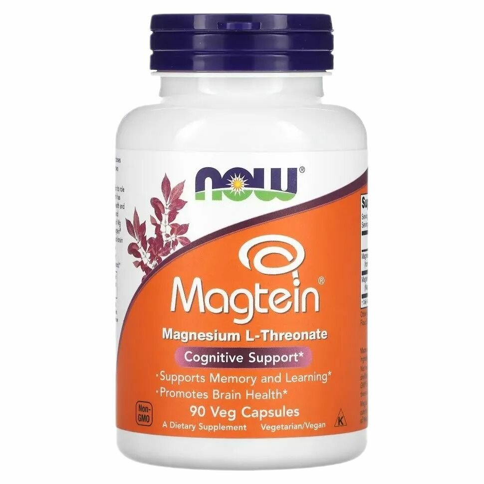 Магний NOW Magtein L-Threonate 90 caps Нау Магтеин Л-Треонат 90 капс