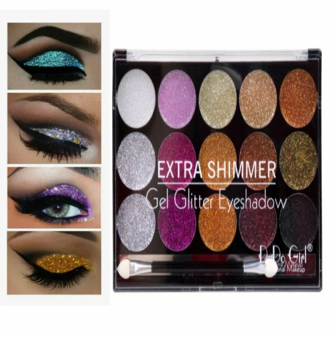 Набор Пигменты для глаз / Набор Сияющий глиттер 15 оттенков , Глиттеры яркие и блестящие оттенки