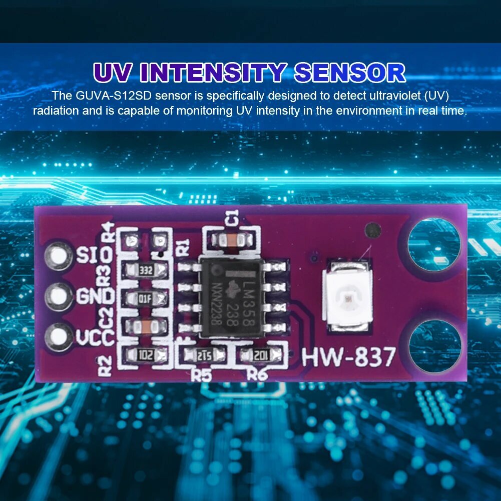 Датчик УФ-излучения GUVA-S12SD для Arduino
