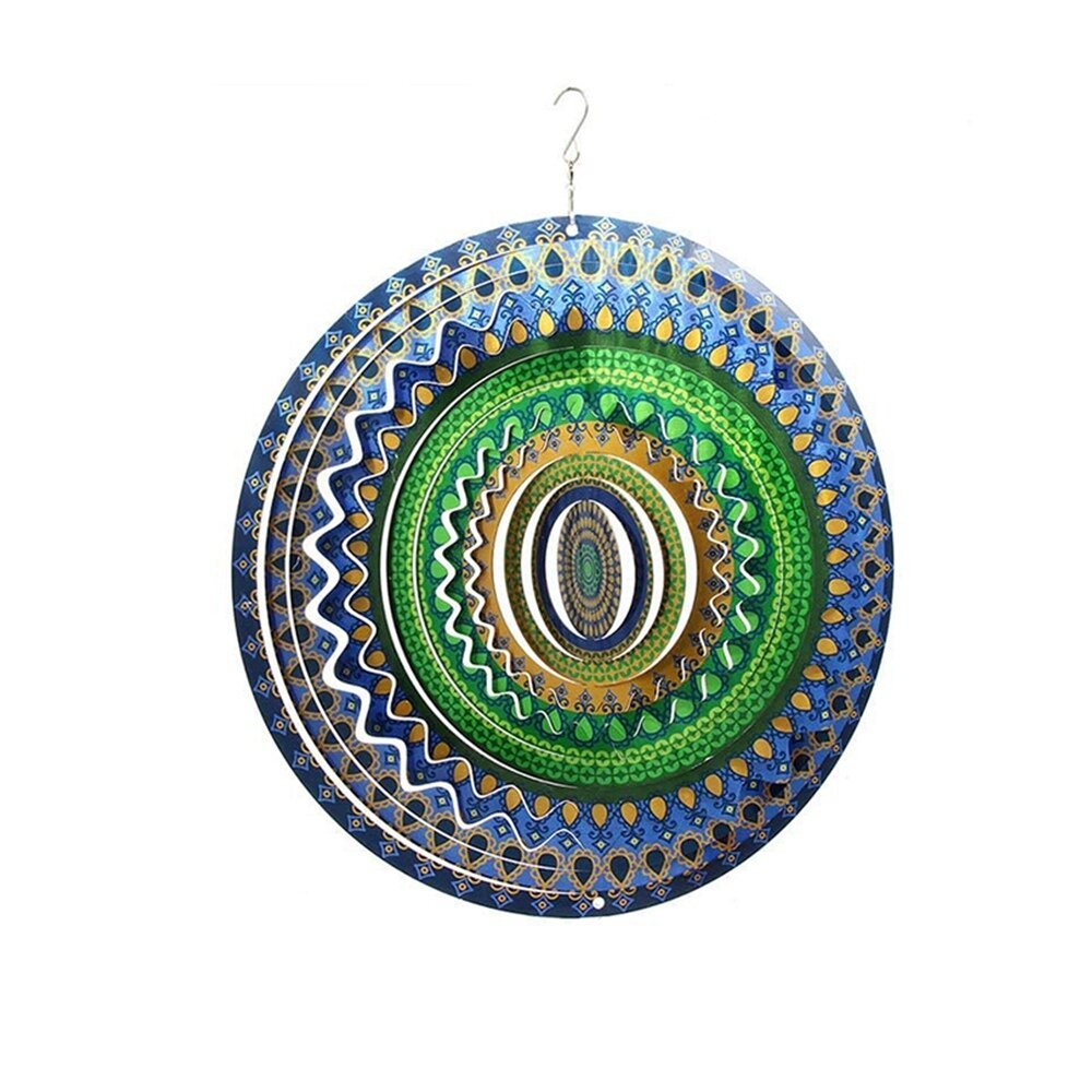 3D вертушка, подвесная металлическая мандала, ветряные вертушки, украшение