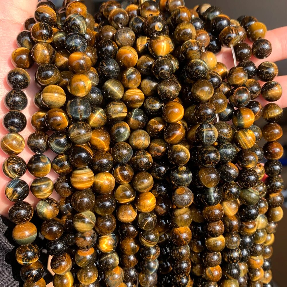 Бусины из желтого тигрового глаза TTUIJI 4-12 мм 10mm 37pcs