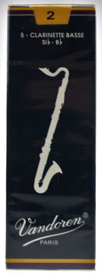 Трости для бас-кларнета Sib - Bb размера 2 (5 шт.), CR122~, Traditional (Classic), Vandoren, Франция