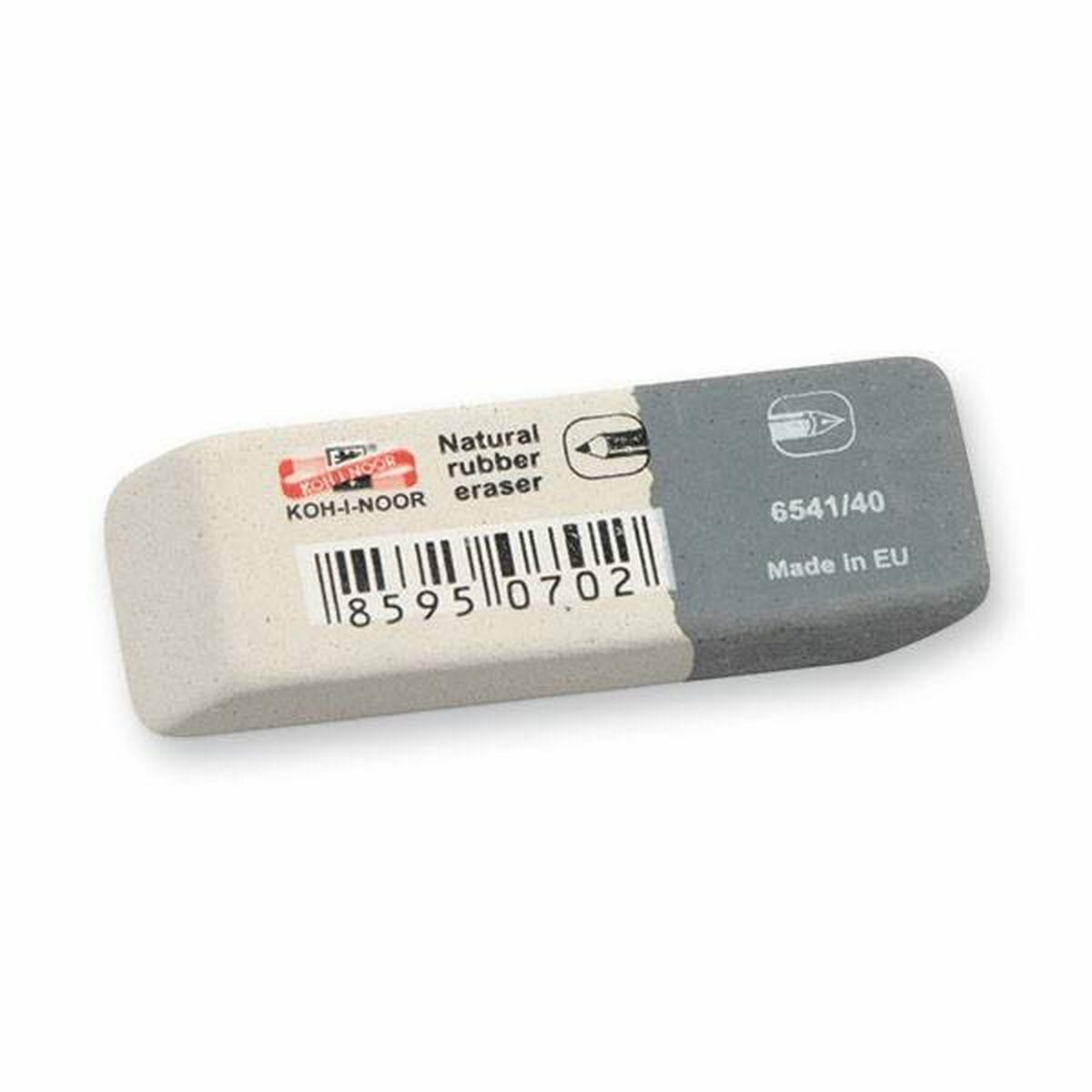 Ластик Koh-I-Noor Sanpearl 6541/40 (скошенный, комбинированный, натуральный каучук, 57x19.5x8мм) (6541040007KDRU), 40шт.