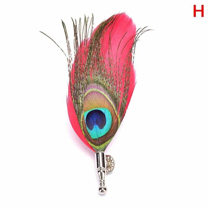 Брошь из перьев павлина и фазана H