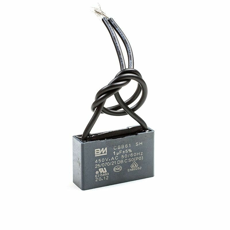 Конденсатор пусковой BM CBB61 1 мкФ 450 В с проводами (1 штука)