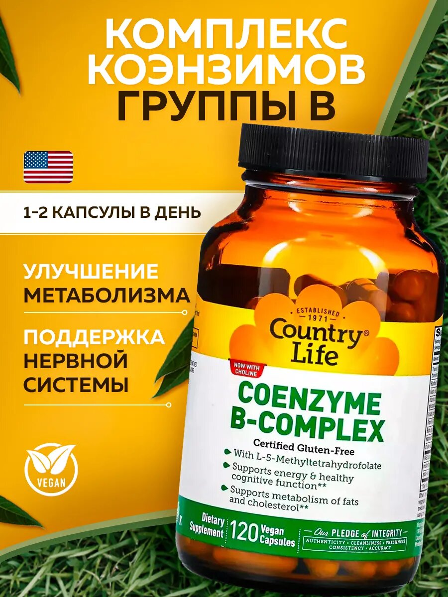 Coenzyme B-Complex Комплекс коэнзимов группы B, 120 штук