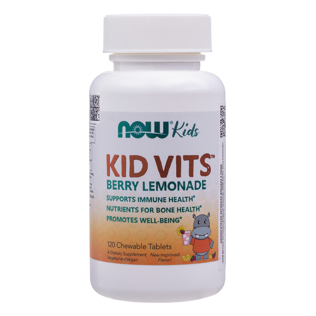 Мультивитамины для детей, NOW Kids, Kid Vits Berry lemonade, ягодный лимонад, 120 жевательных таблеток