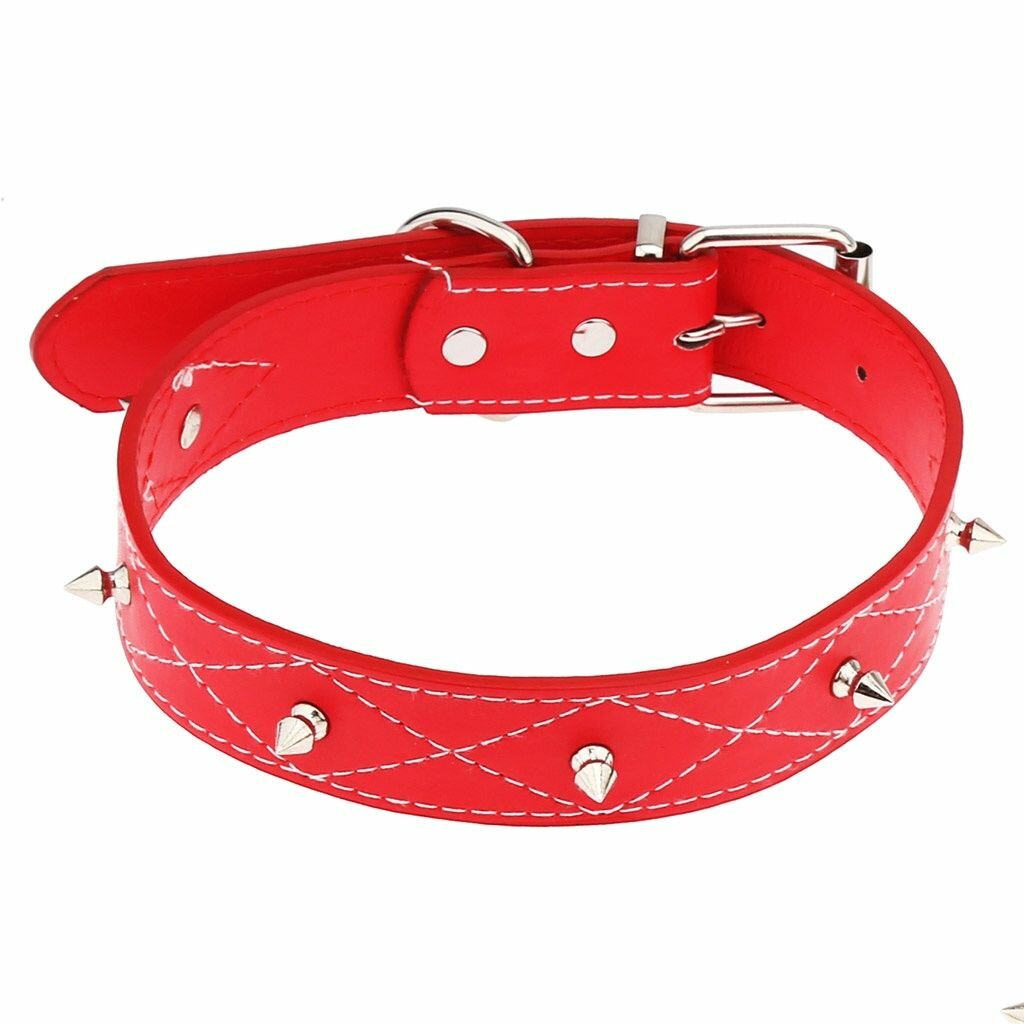 Ошейник Pet Toys "Шипы", для собаки, 3х56 см, металлическая застежка, под кожу, цвета в ассортименте