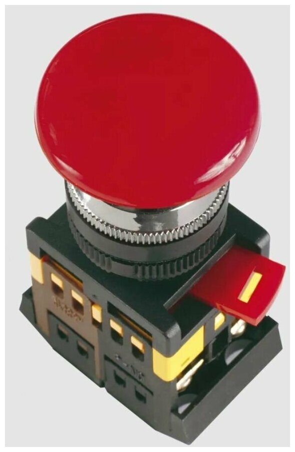 Кнопка управления с фиксацией IEK AEAL22 Грибок d22мм 240В 1з+1р, цвет красный BBG60-AEAL-K04 2шт