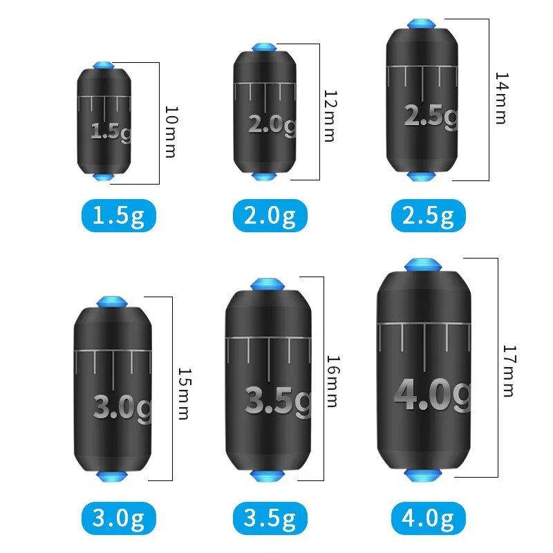 Регулируемые грузила для рыбалки 1.5-4.0г, Mix, 6PCS