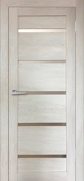 Межкомнатная Дверь Verda Бавария 15 ПВХ Дуб Шале Капучино со Стеклом Сатинато 2000х700мм (Полотно 1шт) / Верда.