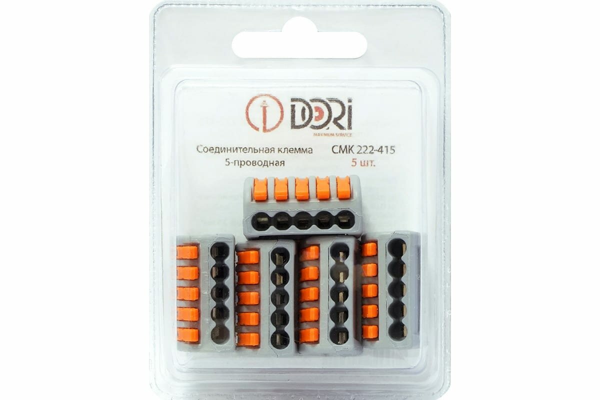 DORI СМК 222-415 соединительная 5-проводная клемма, комплект 5 шт, код 46240