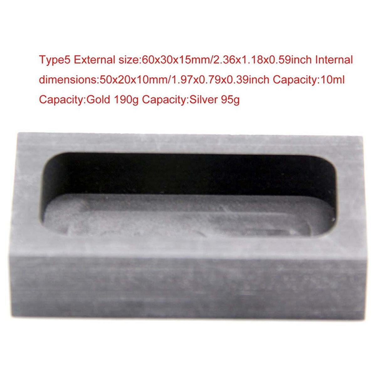 Форма для слитка-1 x Графитовая форма для слитка-черная