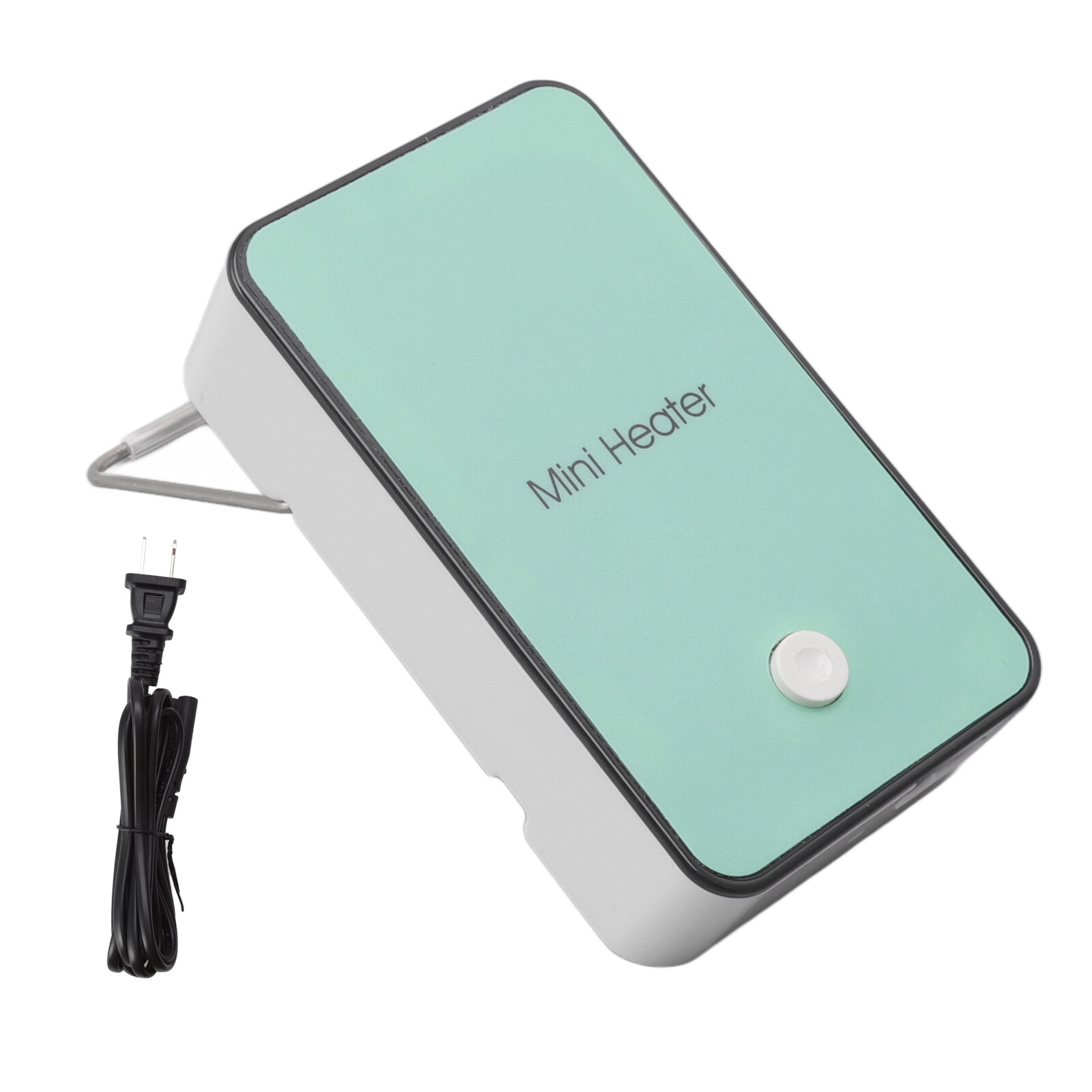 Электрический воздухонагреватель, голубой, бесшумный, быстрый нагрев с кронштейном, мини-электрический тепловентилятор для домашнего офиса, общежития, вилка стандарта США, 110 Вт, 110 В