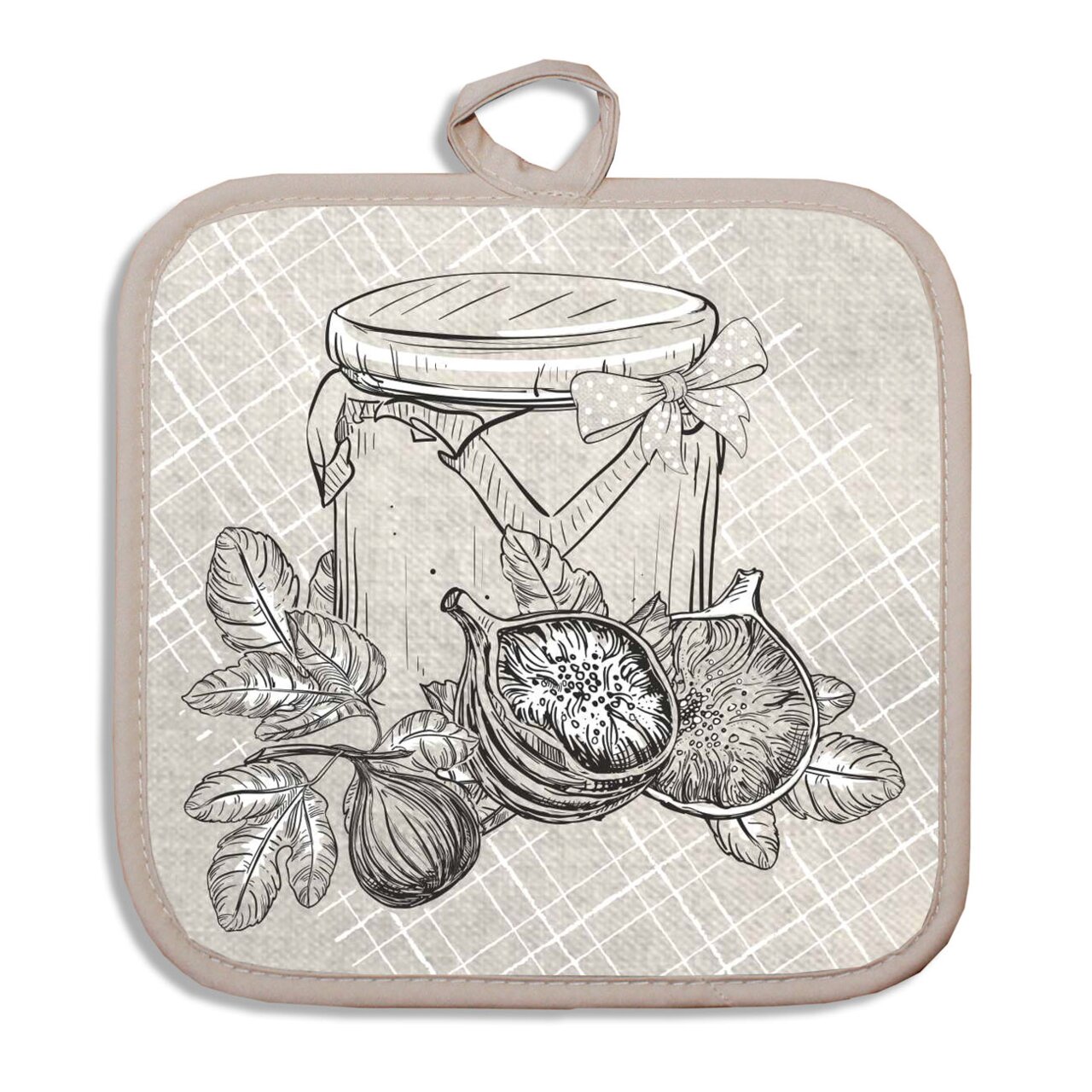 GRAND STYLE прихватка Варенье 18х18см шелкография 50% хлопок 50% лён для кухни