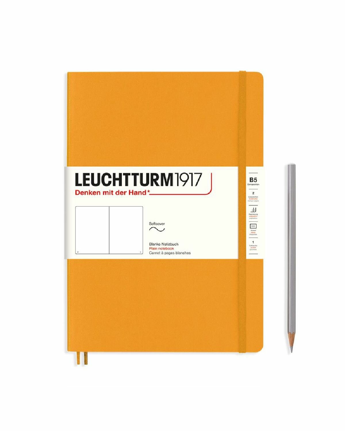 Блокнот Leuchtturm1917 Composition B5 (17.8x25.4см), 80г/м2 - 123 стр без линовки мягкая обложка, цвет: Восходящее Солнце